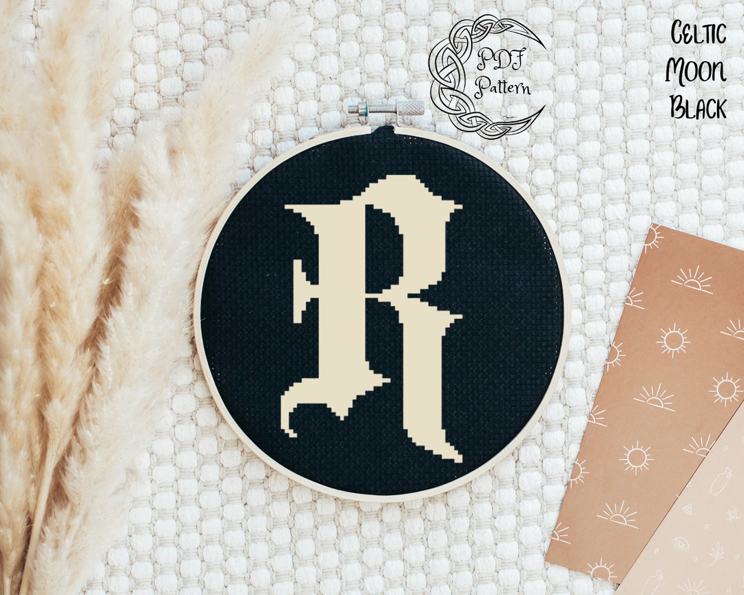 Letter R Cross Stitch Pattern, Instant PDF Download, Modern, Cross ...