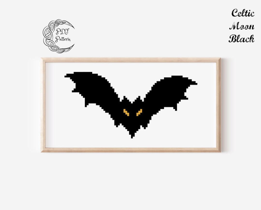 Bat Cross Stitch Pattern, Halloween, Cross Stitch Pattern, Minimalist ...