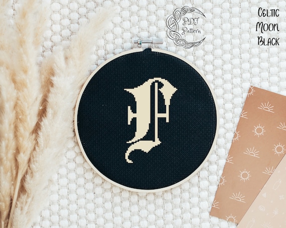 Letter F Cross Stitch Pattern Instant PDF Download Modern - Etsy