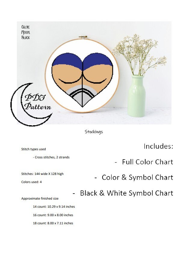 Heart Cross Stitch Pattern Bum Ass Cross Stitch Pattern - Etsy