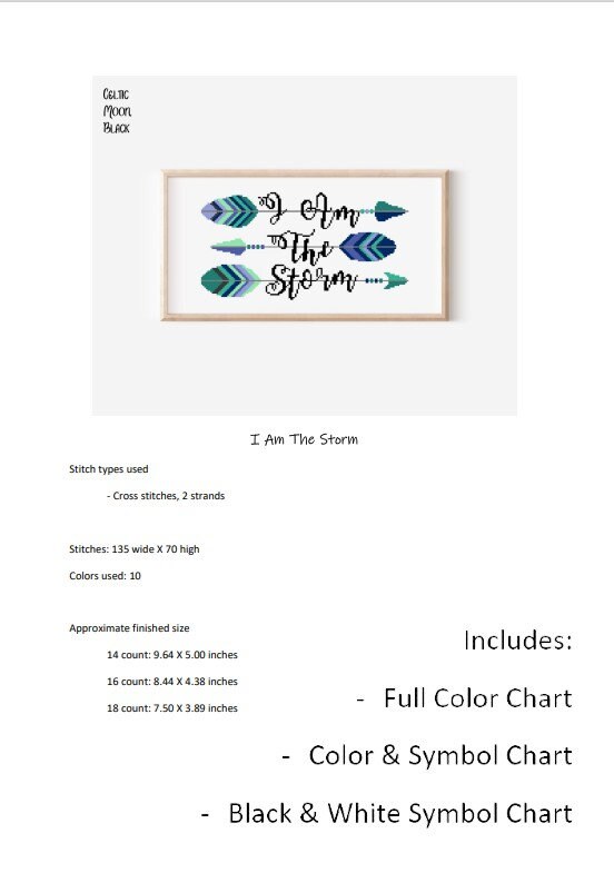 I Am the Storm Cross Stitch Pattern, Empowerment, Warrior (PDF Download ...