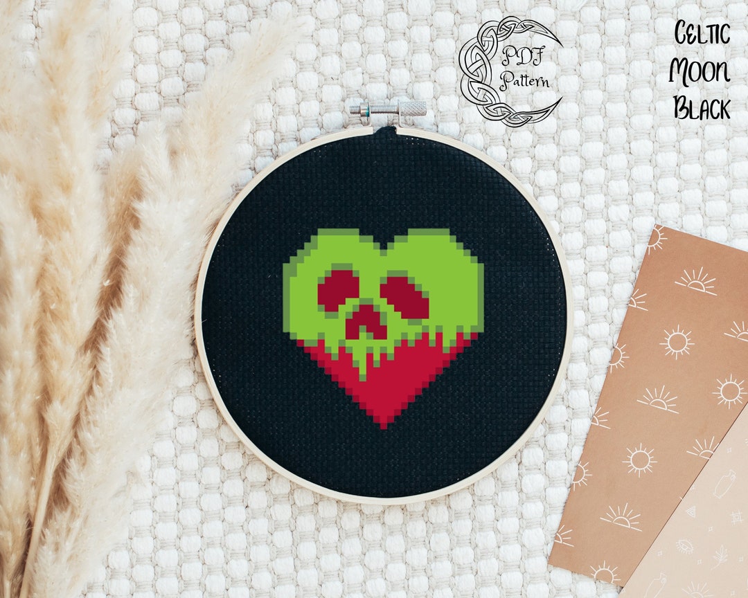 Rotten Heart Cross Stitch Pattern, Halloween, PDF, Cross Stitch ...