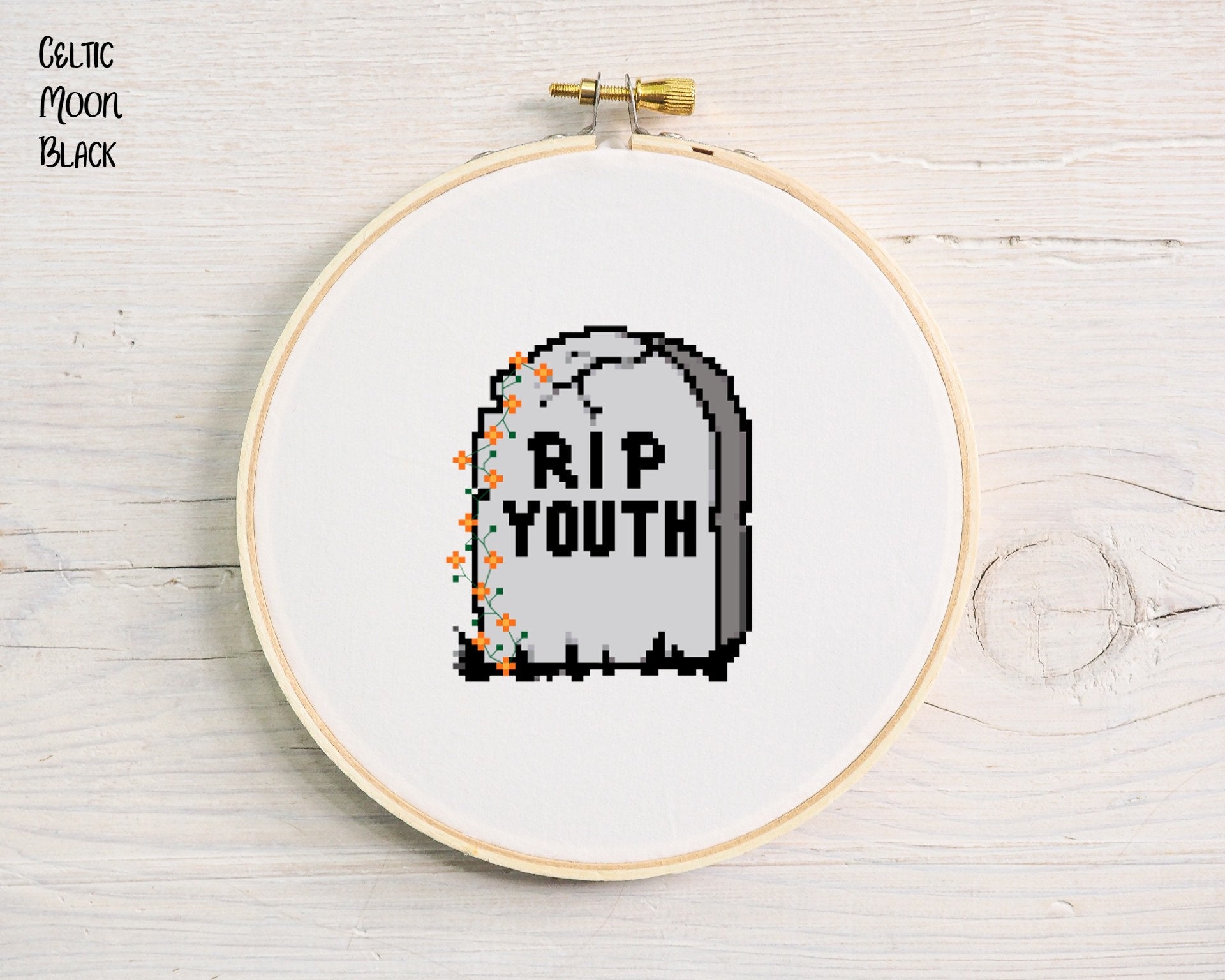 RIP Youth Cross Stitch Pattern Halloween RIP PDF Download - Etsy