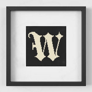 Letter W Cross Stitch Pattern, Instant PDF Download, Modern, Cross ...