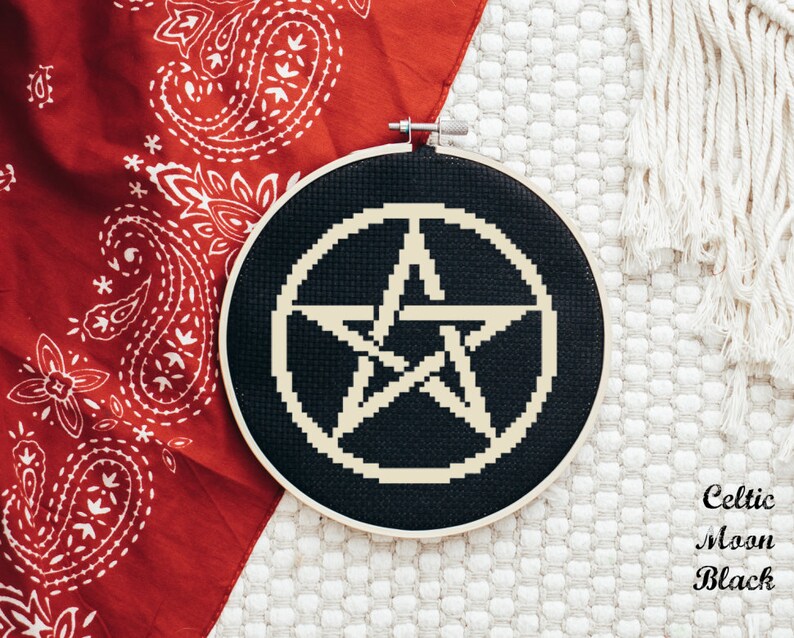 Pentagram Cross Stitch Pattern, Cross Stitch Pattern, Digital Item ...