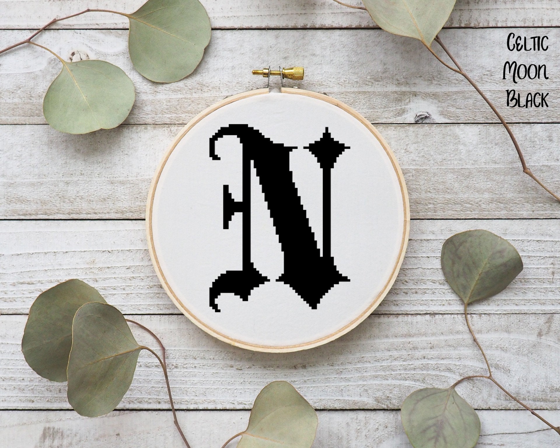 Letter N Cross Stitch Pattern Instant PDF Download Modern - Etsy