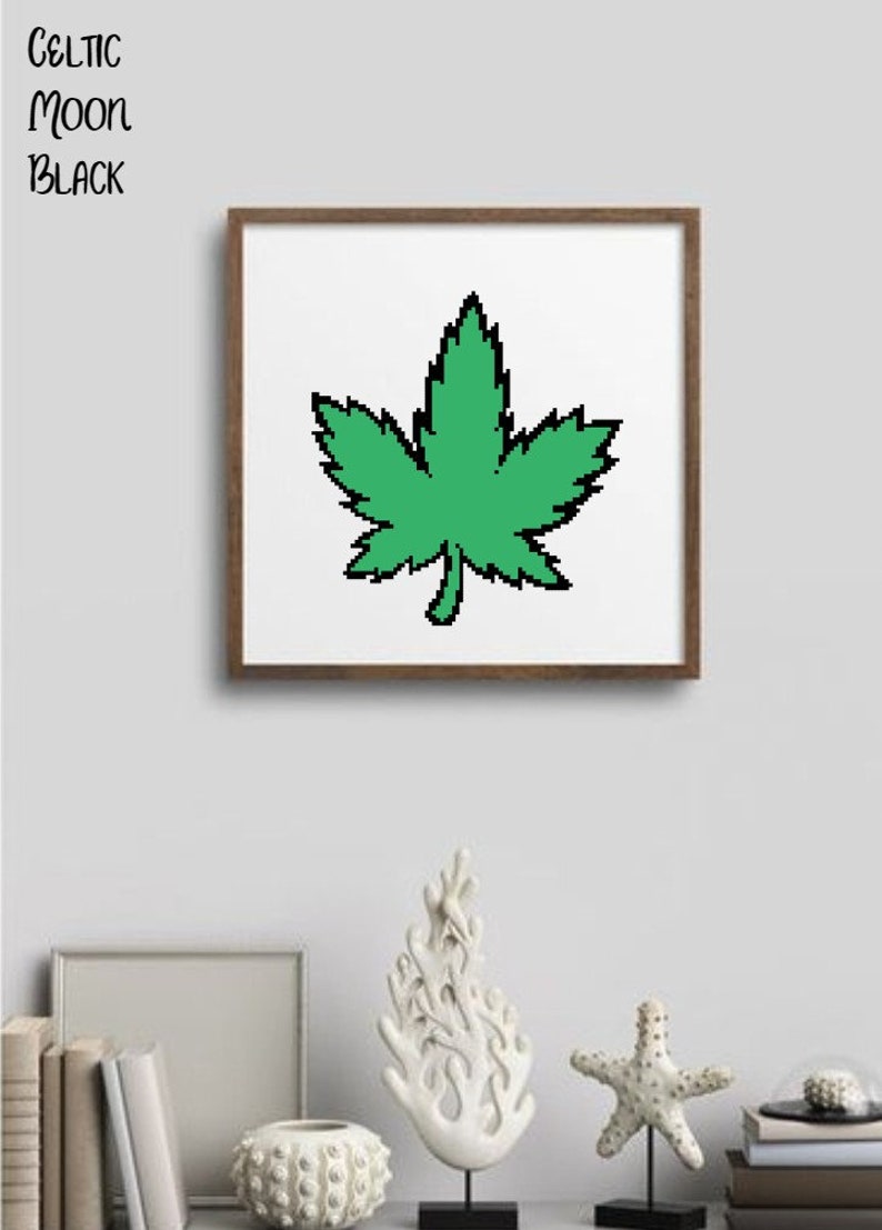 Pot Leaf Cross Stitch Pattern PDF Download Modern Cross - Etsy