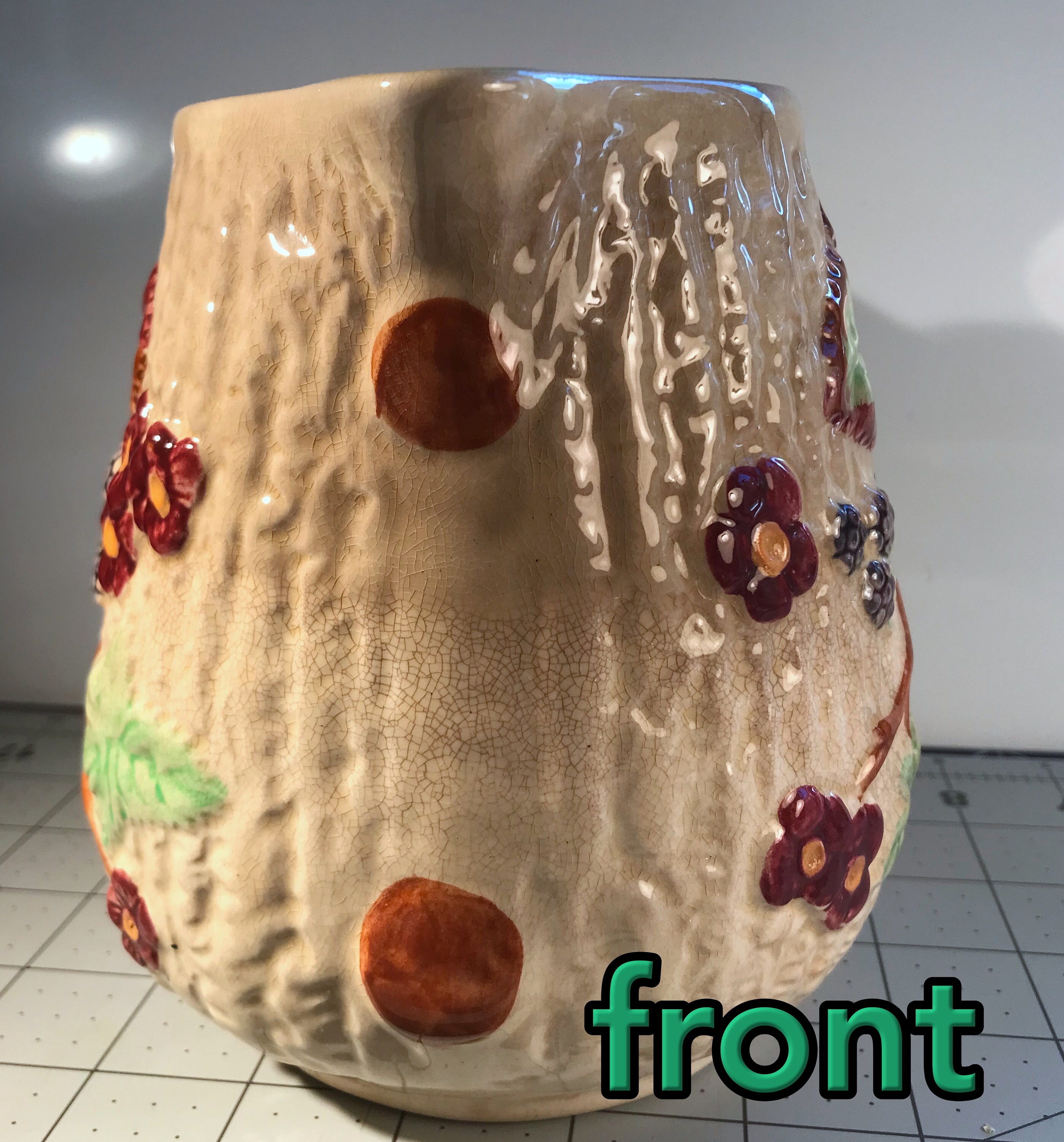 19th Century Shorter & Sons English Bramble Majolica Pitcher Blackberry ...