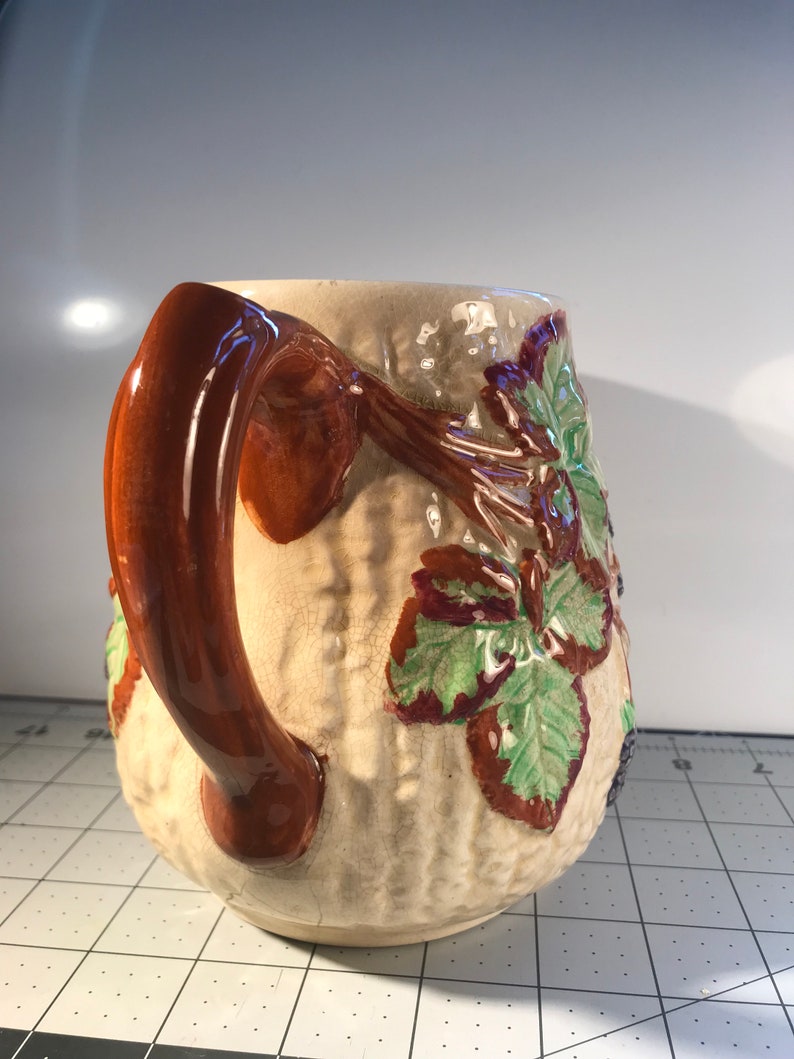 19th Century Shorter & Sons English Bramble Majolica Pitcher Blackberry ...