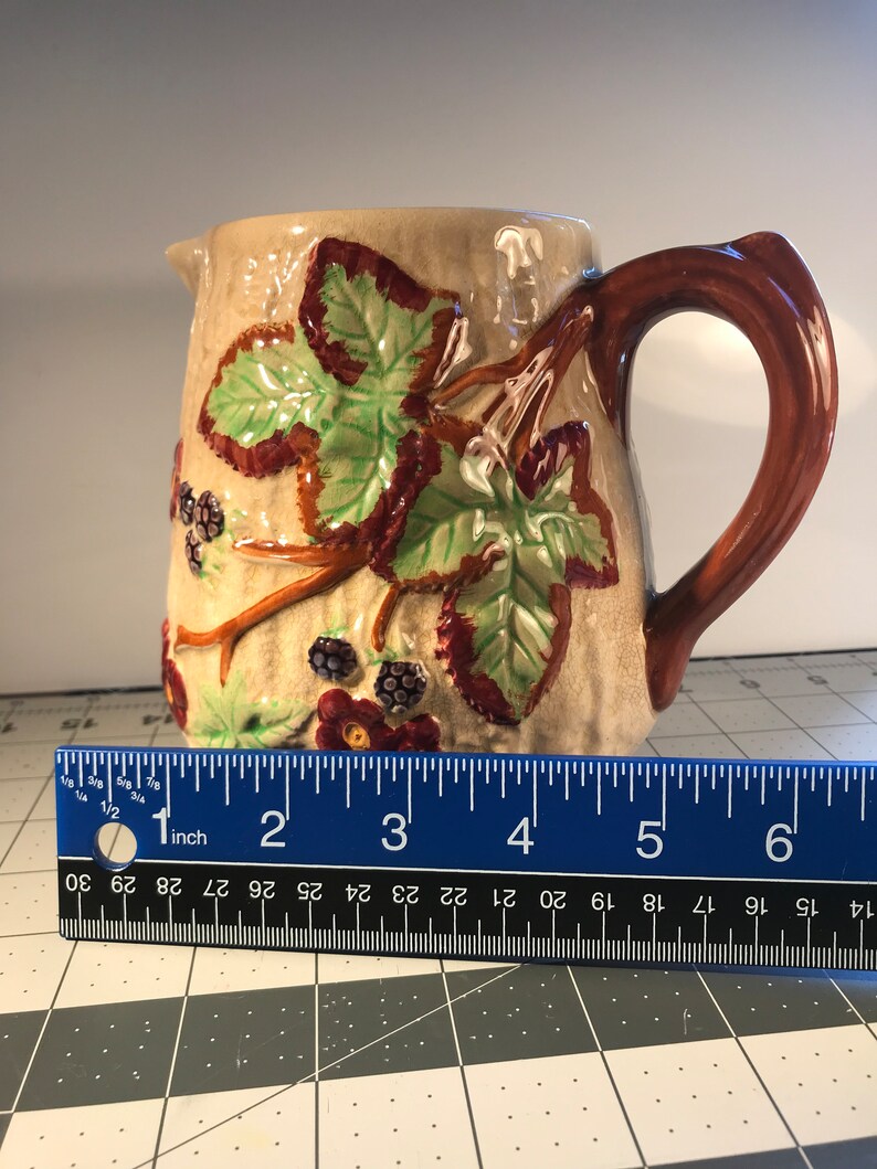 19th Century Shorter & Sons English Bramble Majolica Pitcher Blackberry ...