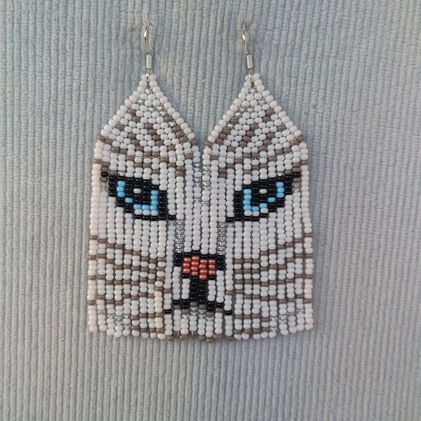 Cat Beaded Earrings - Etsy