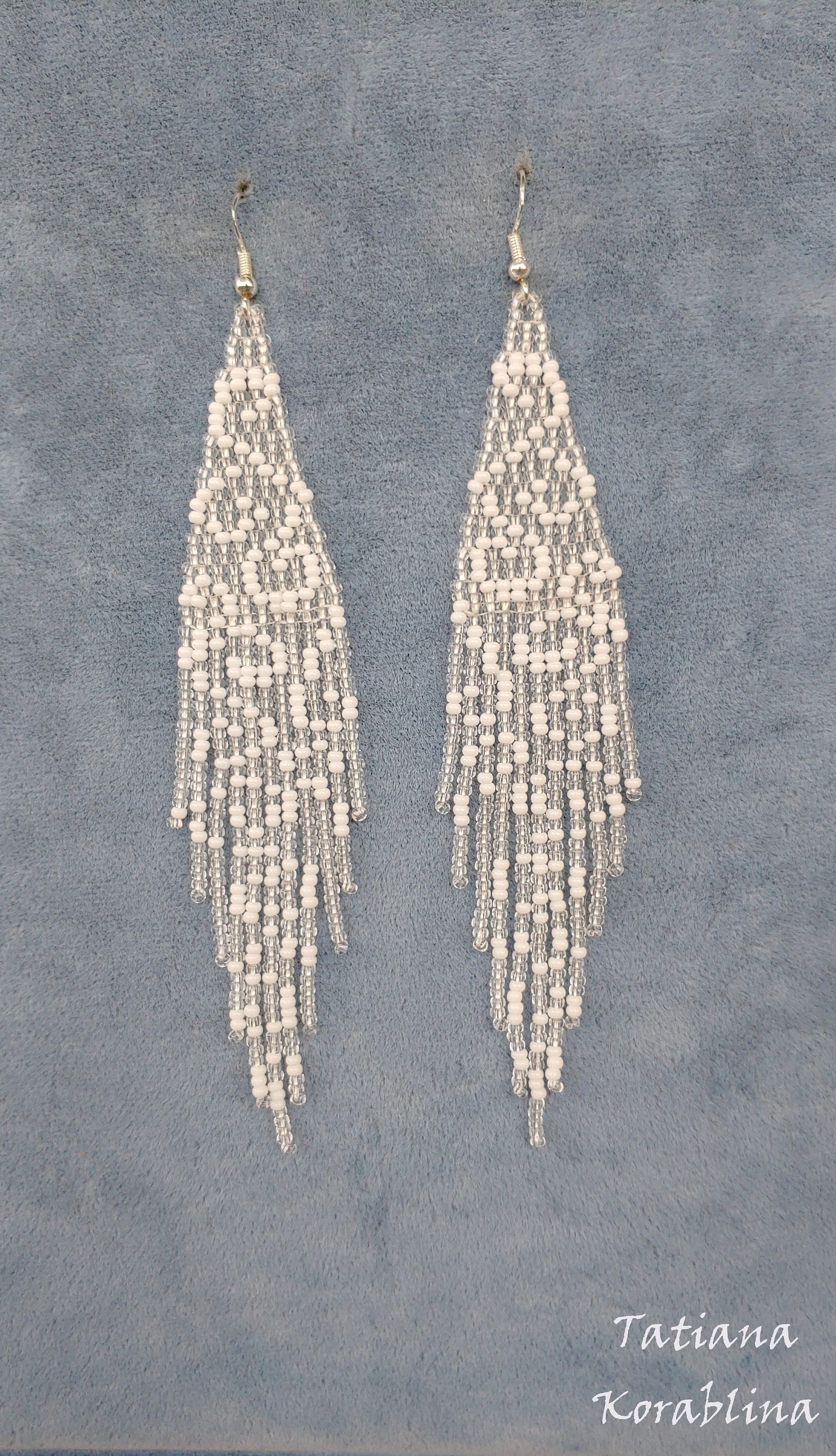 Designer Beaded Earrings Long Evening Beaded Earrings Chandelier Beads ...