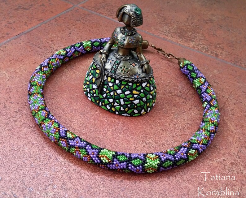 Ukrainian Traditional Flower Bead Crochet Necklace Seed Bead | Etsy