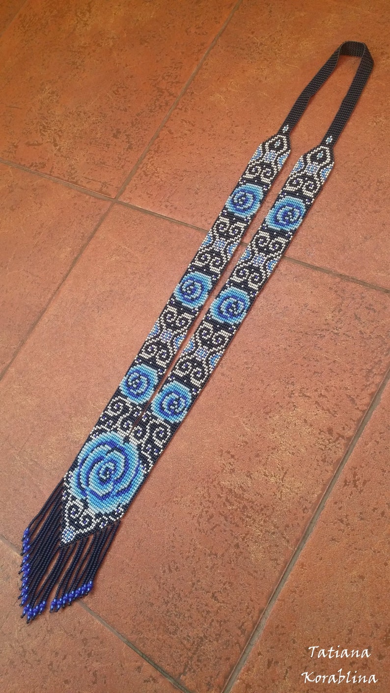 Ukrainian Beaded Winter Flower Gerdan Necklace Bead Loom - Etsy