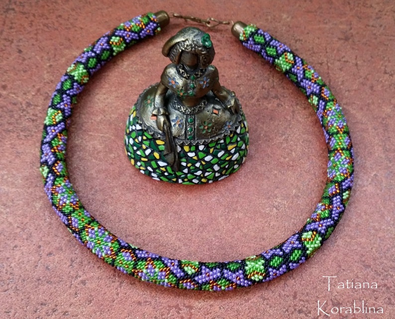 Ukrainian Traditional Flower Bead Crochet Necklace Seed Bead | Etsy