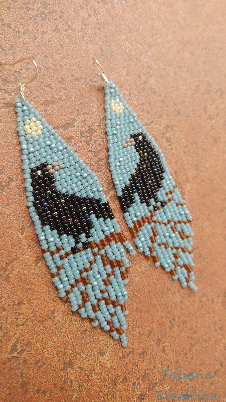 Author's Unique Beaded Earrings Seed Bead Earring Chandelier Beadwork ...