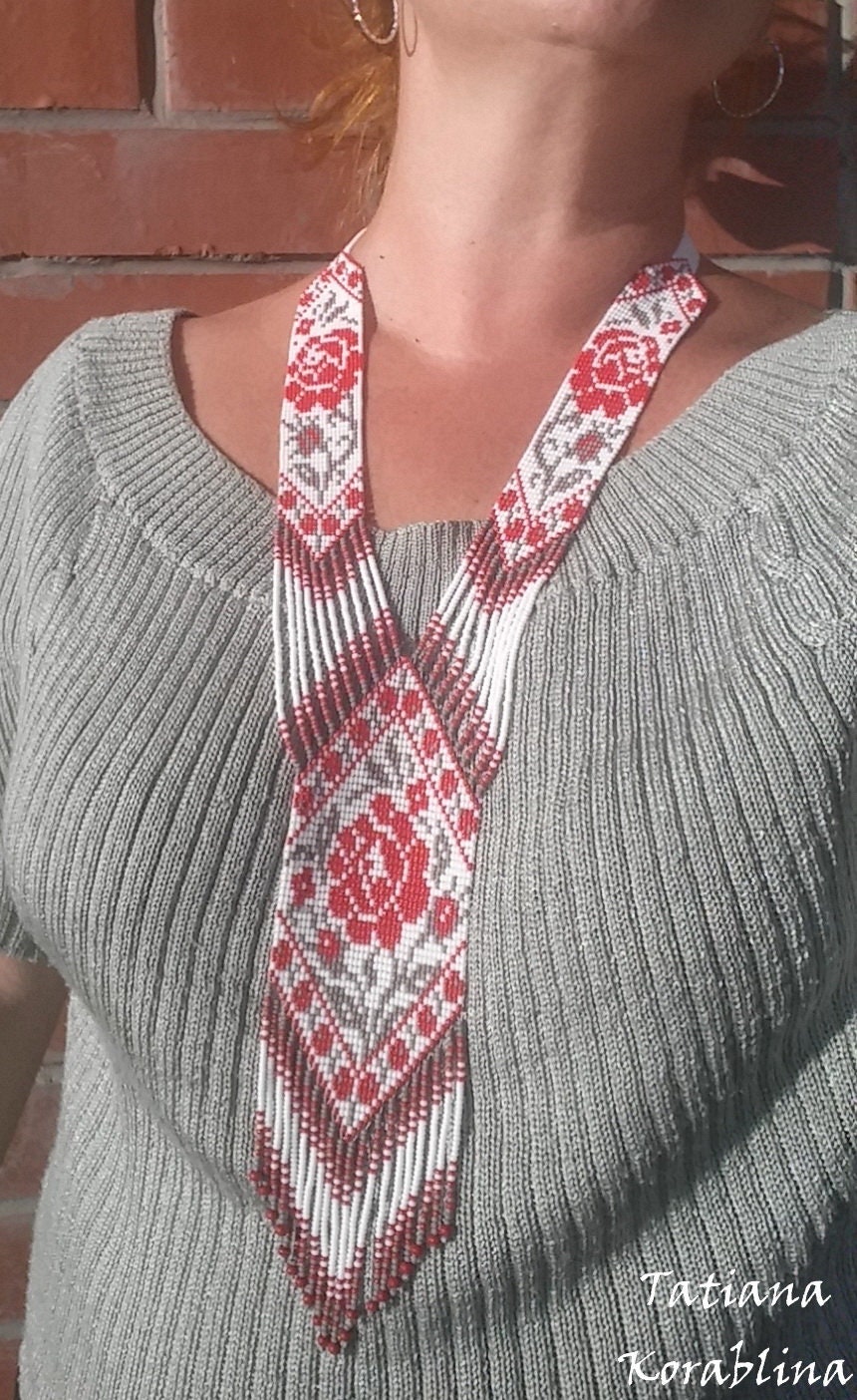 Gerdan Ukrainian Traditional Necklace Ethnic Woven Beaded - Etsy
