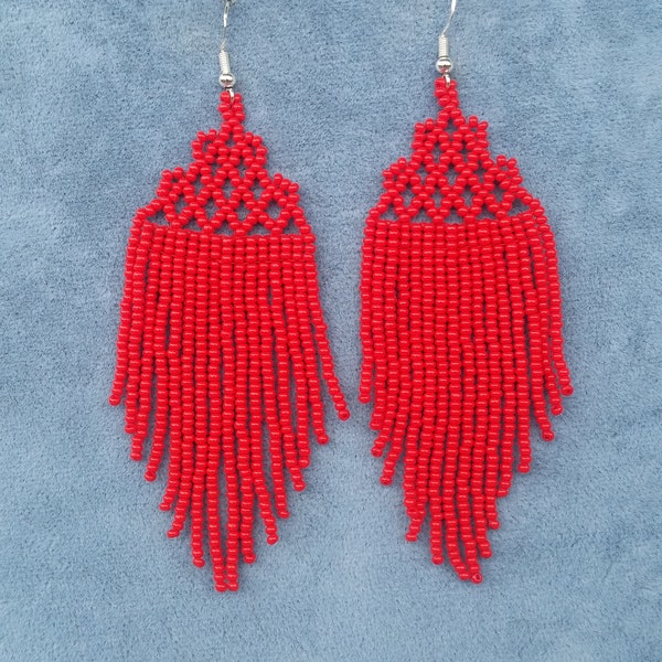 Seed Beaded Earrings - Etsy