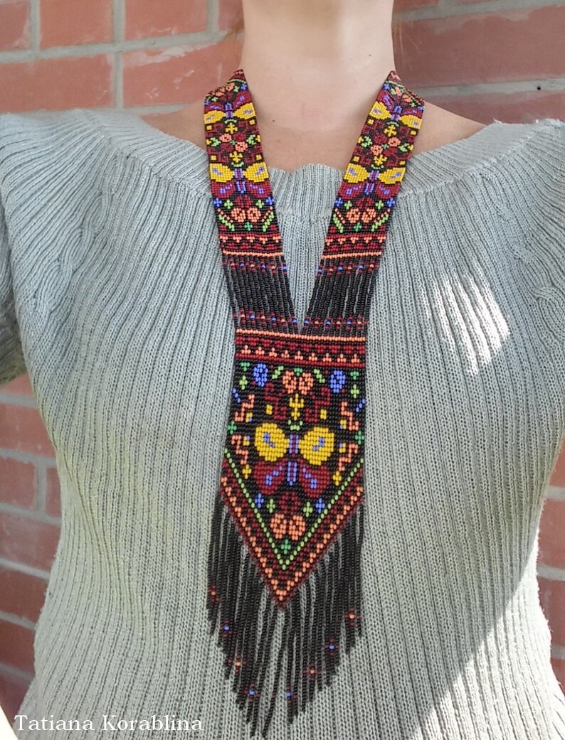 Gerdan Ukrainian Traditional Necklace Ethnic Necklace Long - Etsy