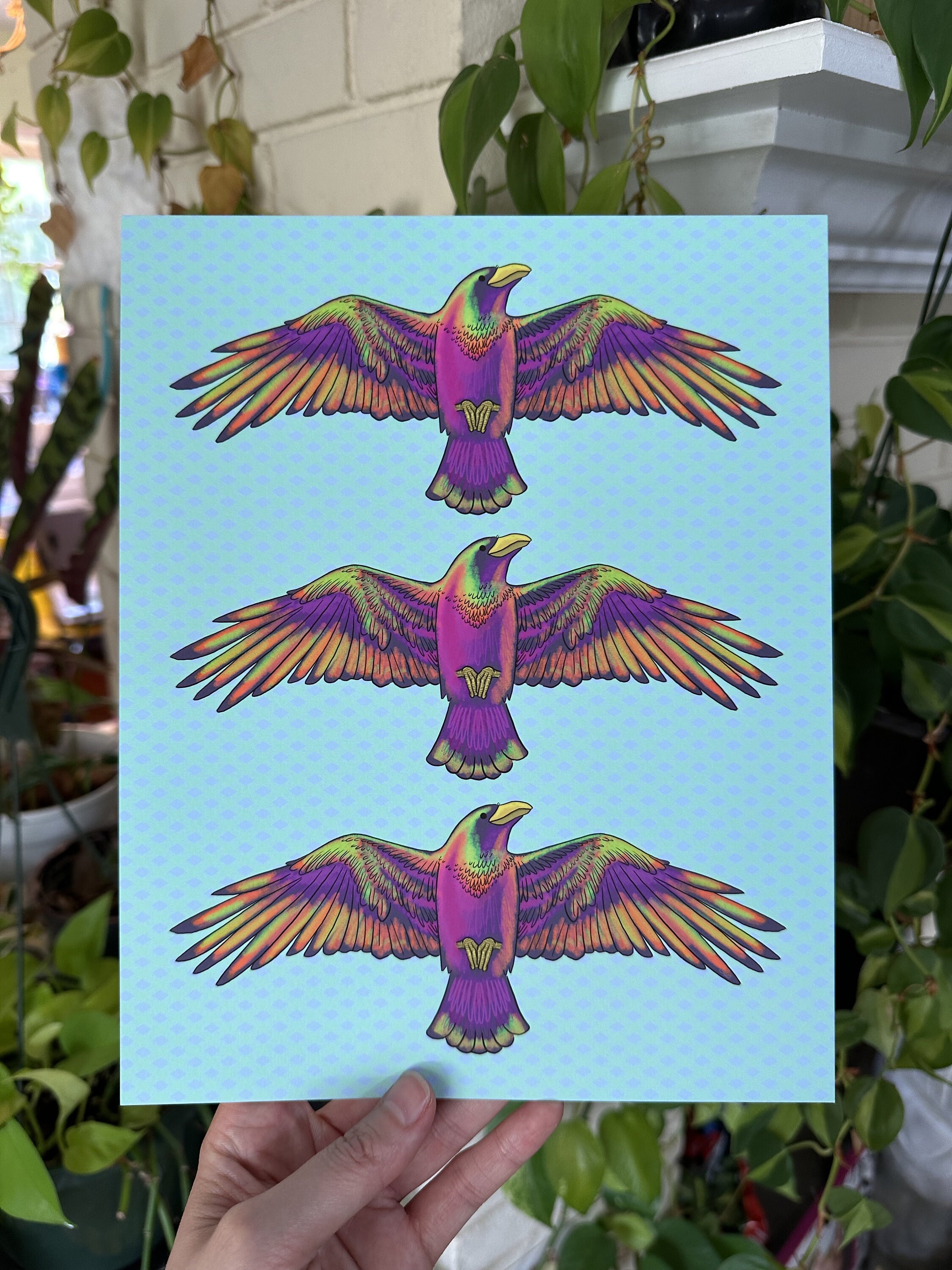 Three Crows Art Print - Etsy