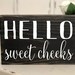 HELLO Sweet Cheeks Mini Block Farmhouse Wood Sign 5 Star Poop Rustic ...