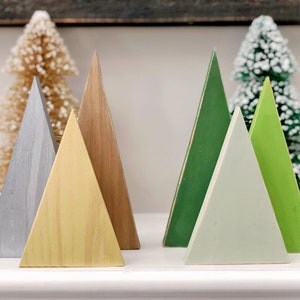 Set of 3 Large Wooden Trees, Rustic Christmas Tree Decor, Primitive ...