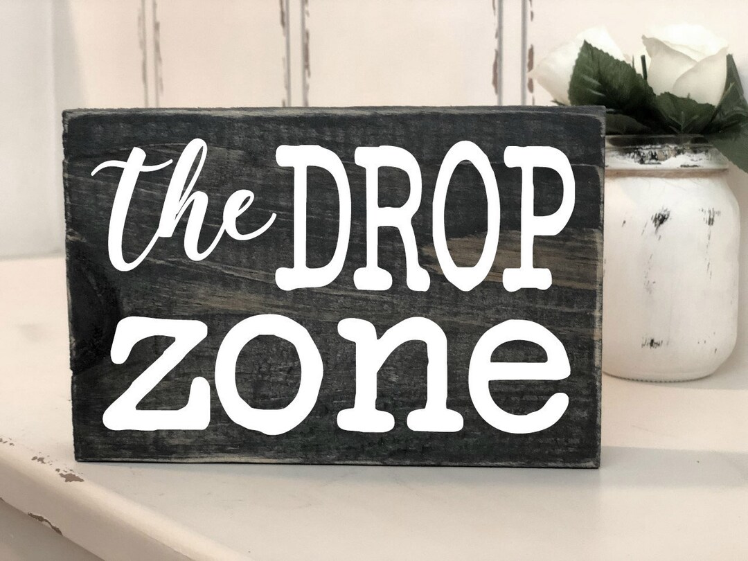 The DROP Zone Mini Block Farmhouse Wood Sign 5 Star Poop Rustic Wood ...