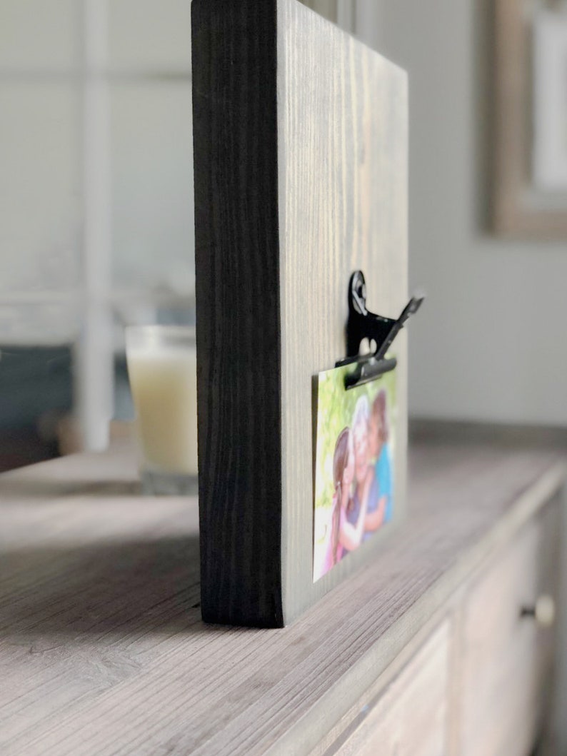 Custom wooden picture frame with clip Wood pet frame | Etsy