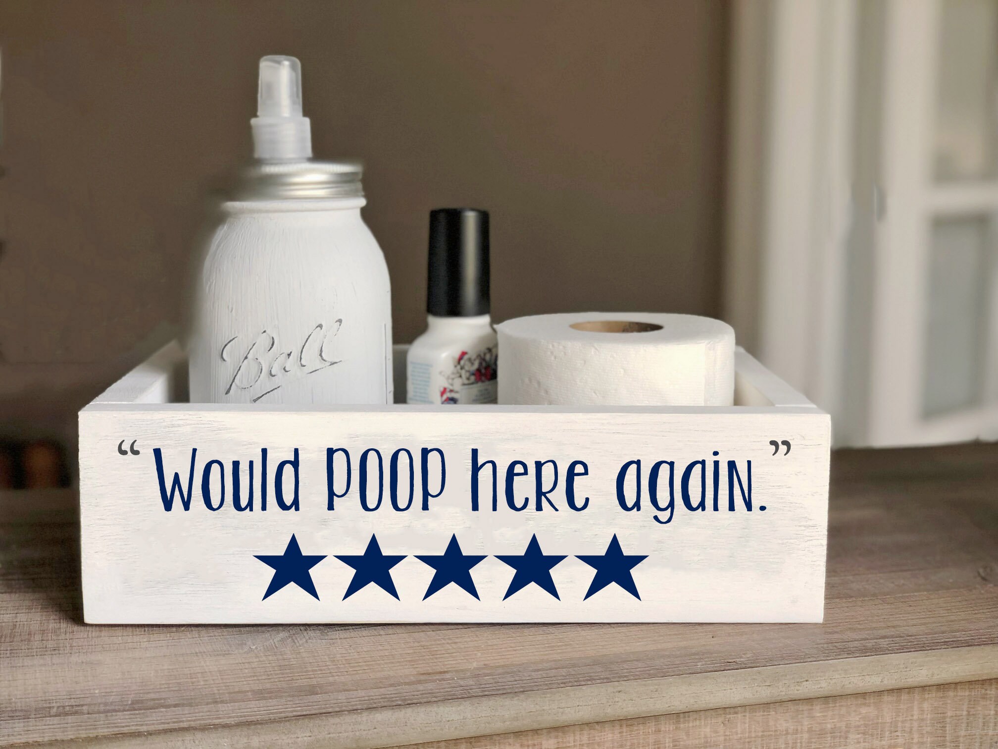 Wood POOP here again wooden planter box funny bathroom decor | Etsy