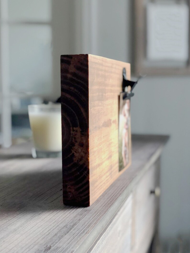 Custom wooden picture frame with clip Wood pet frame | Etsy