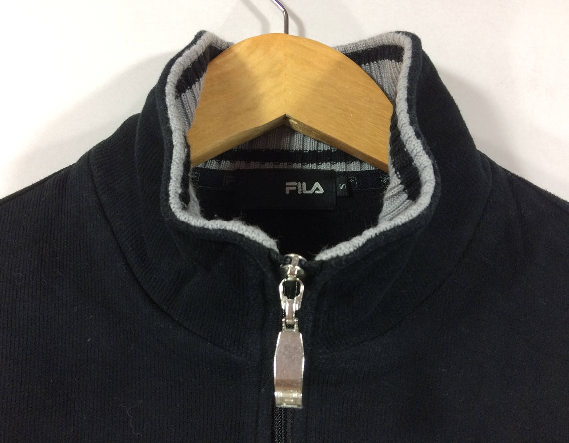 Vintage Fila Small Logo Streetwear 90s Style Size L Zipper Jumper ...