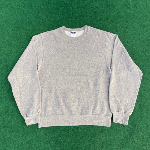 Vintage Plain Gray 90s Hip Hop Style Rare Sweatshirt - Gem