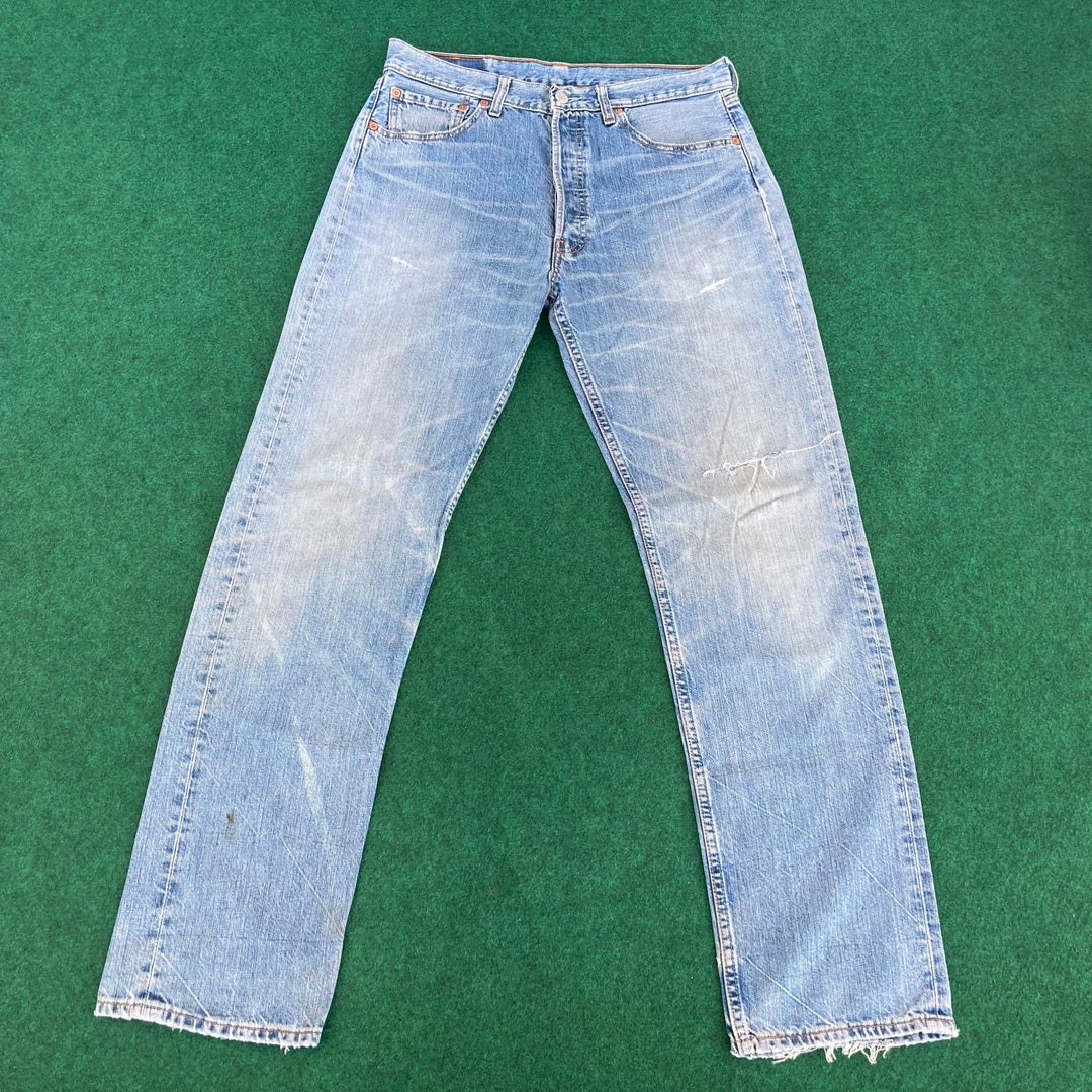 Vintage Levis 501 Distressed Ripped Jeans Sz 32 Punk Grunge Style Jeans ...