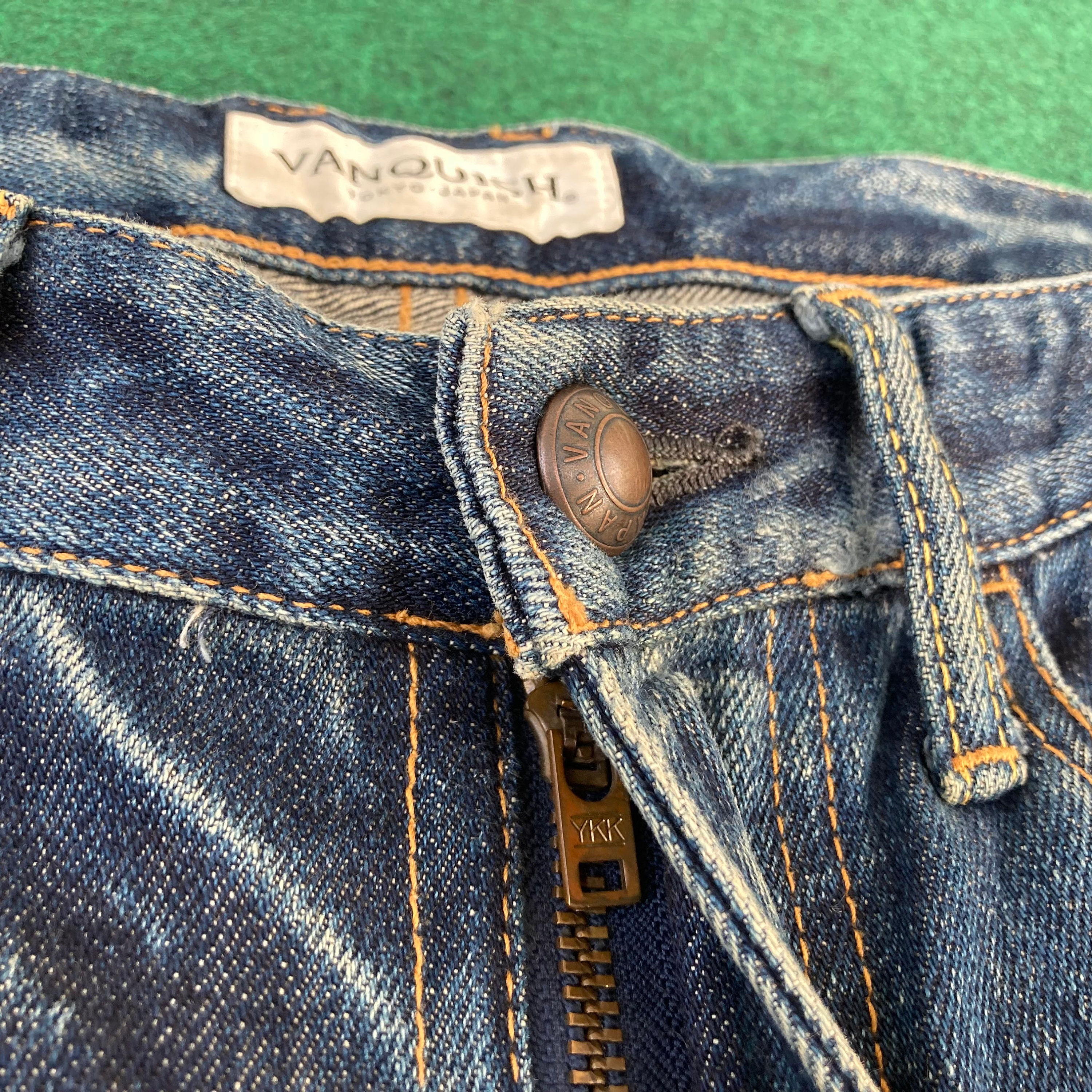 VANQUISH JAPAN Denim Paint Faded Made in Japan Honeycomb VANQUISH JAPAN Denim Paint Faded Made in Japan Honeycomb
