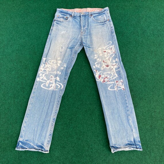 Rare Koi Fish Denim Trousers Pants Size 31 Pant Jeans - Etsy