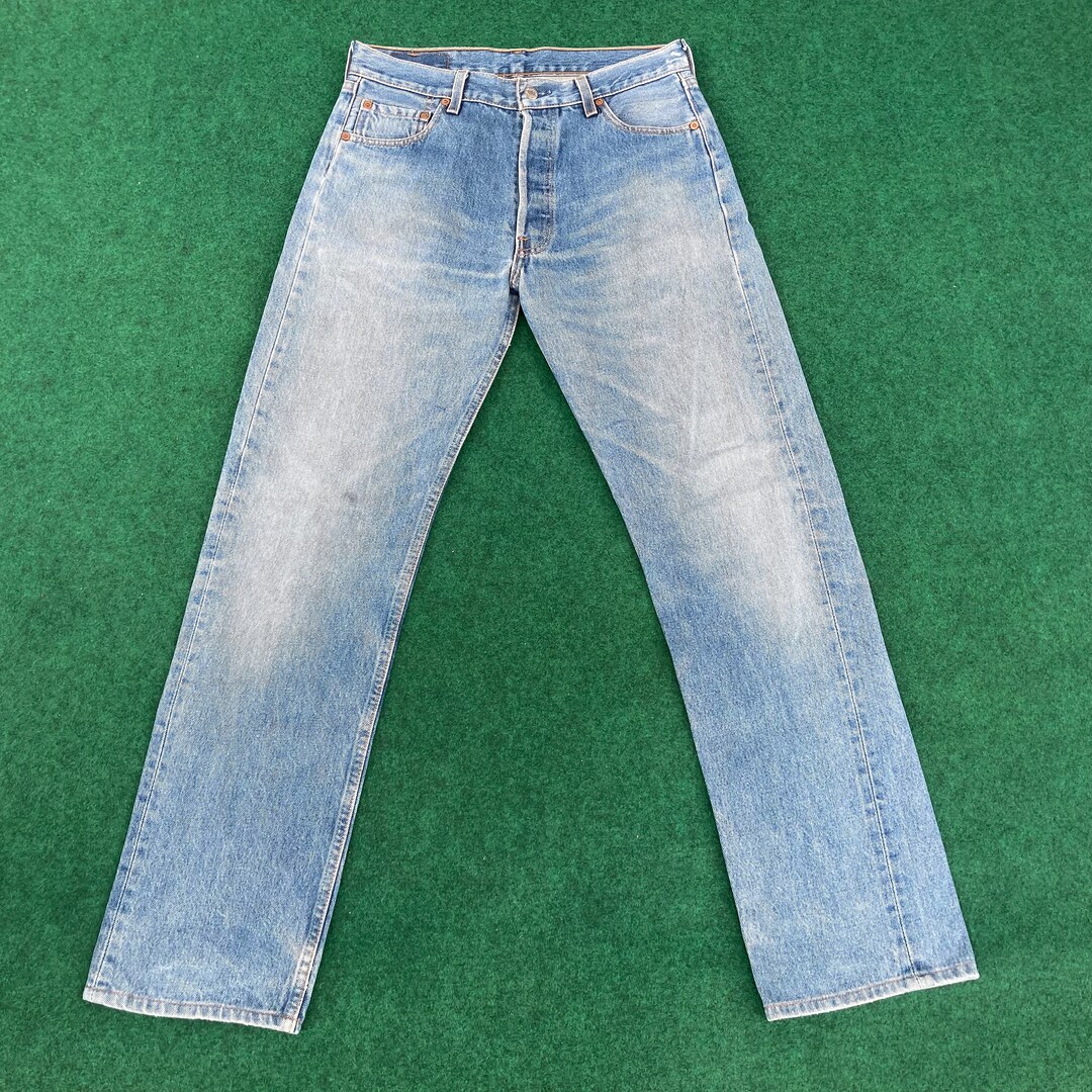 Vintage Levis 501 Distressed Ripped 31 Light Wash 90s Punk Grunge Style ...
