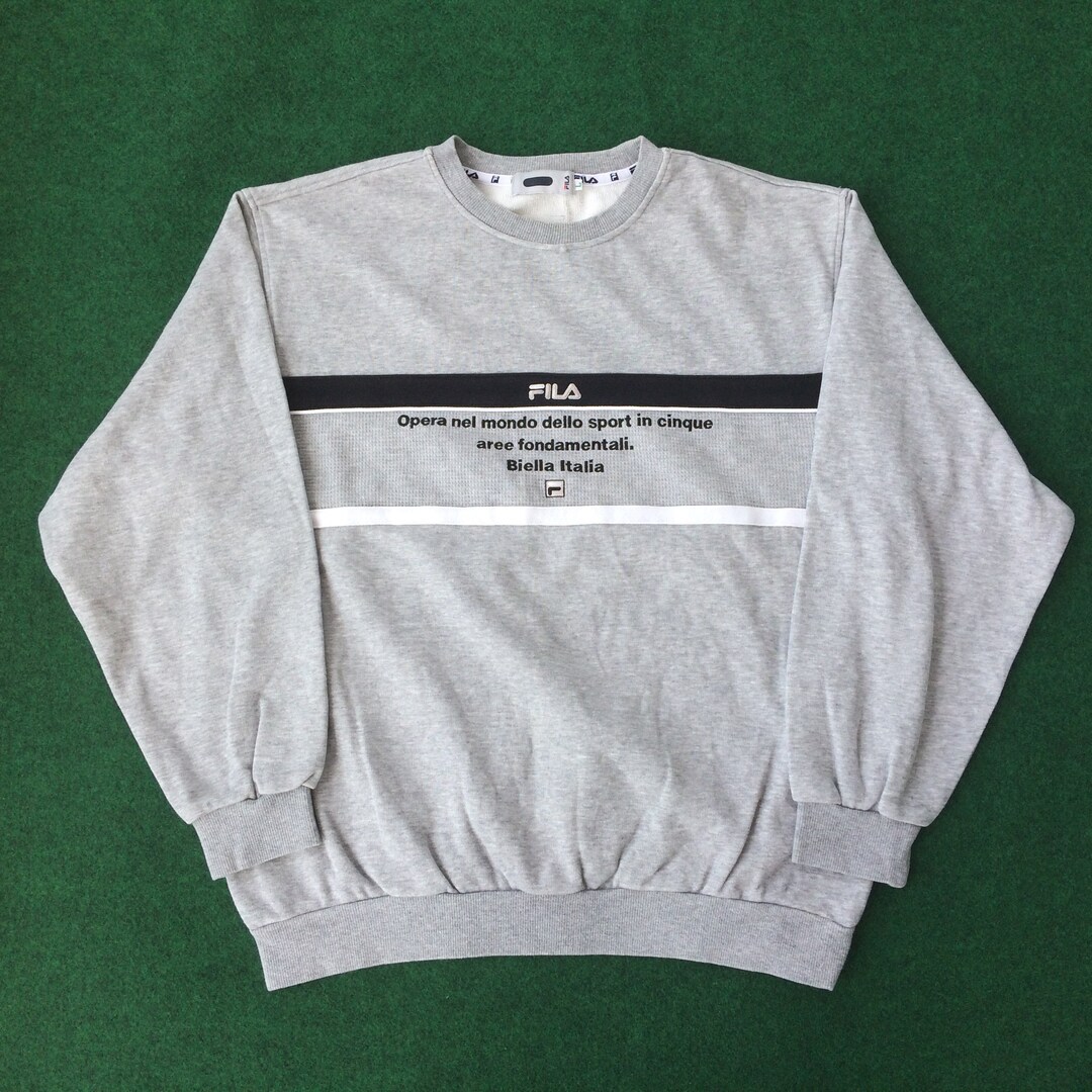 Vintage Fila Small Logo Streetwear 90s Style Size L Sweater Sweatshirt ...