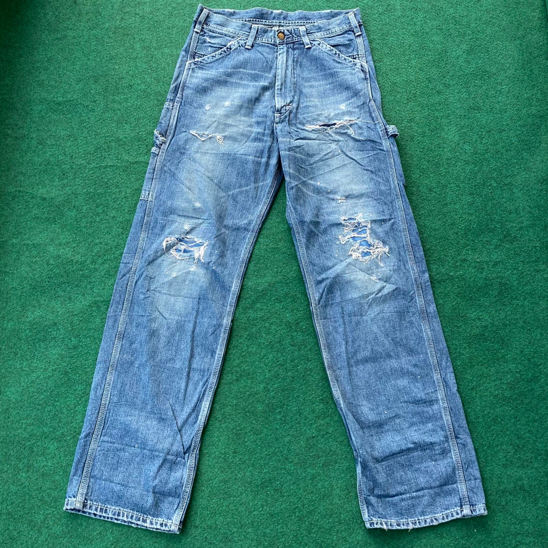 Vintage Lee Ripped Workwear Denim Rare Jeans - Etsy