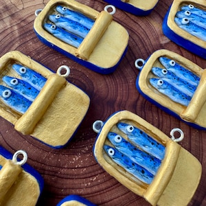 Handmade Tinned Fish Sardine Pendant Necklace | Quirky Polymer Clay ...