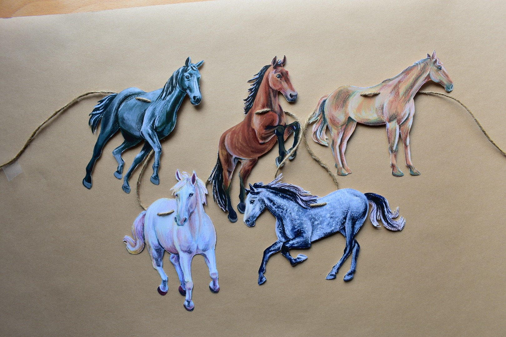 Horses Paper Garland Illustrated Equestrian Bunting - Etsy