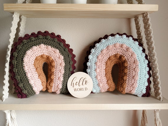 Crochet Rainbow Pillow Nursery Decoration | Etsy