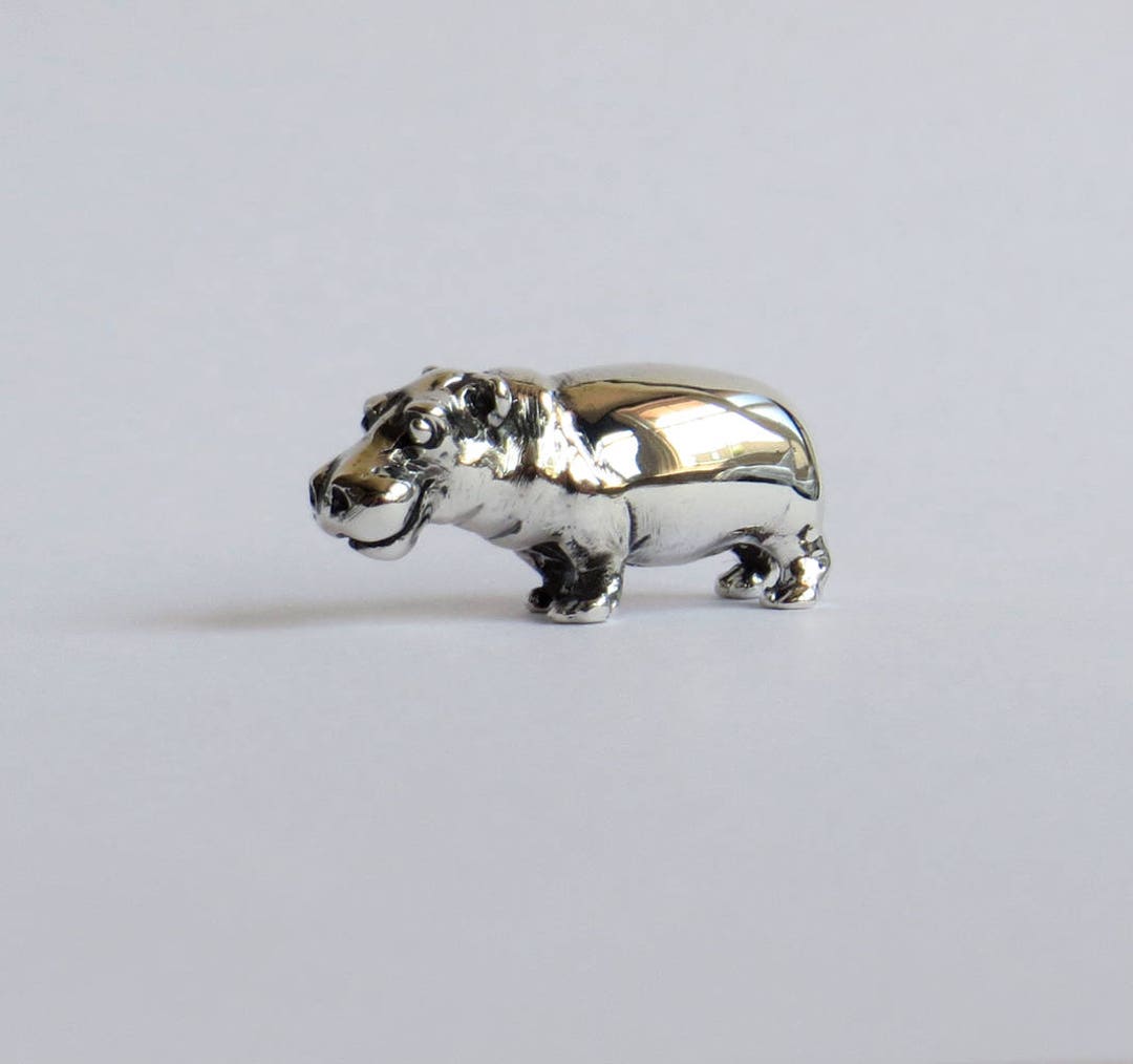 Hippo, Solid Silver Figurine - Etsy