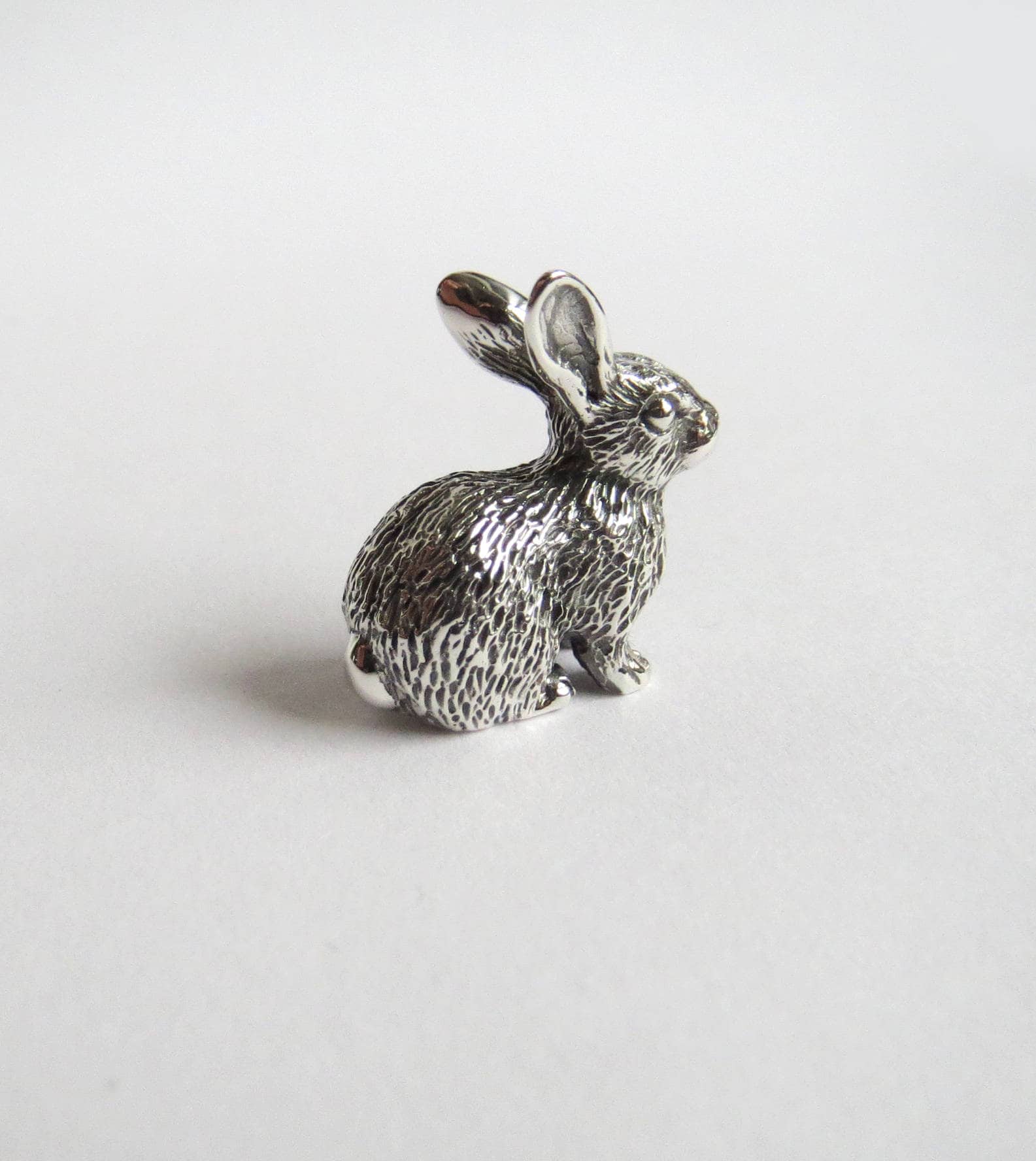 Rabbit Figurine, Solid Silver Gift - Etsy