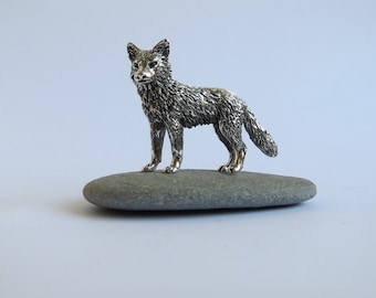 Silver Wolf Figurine | Etsy