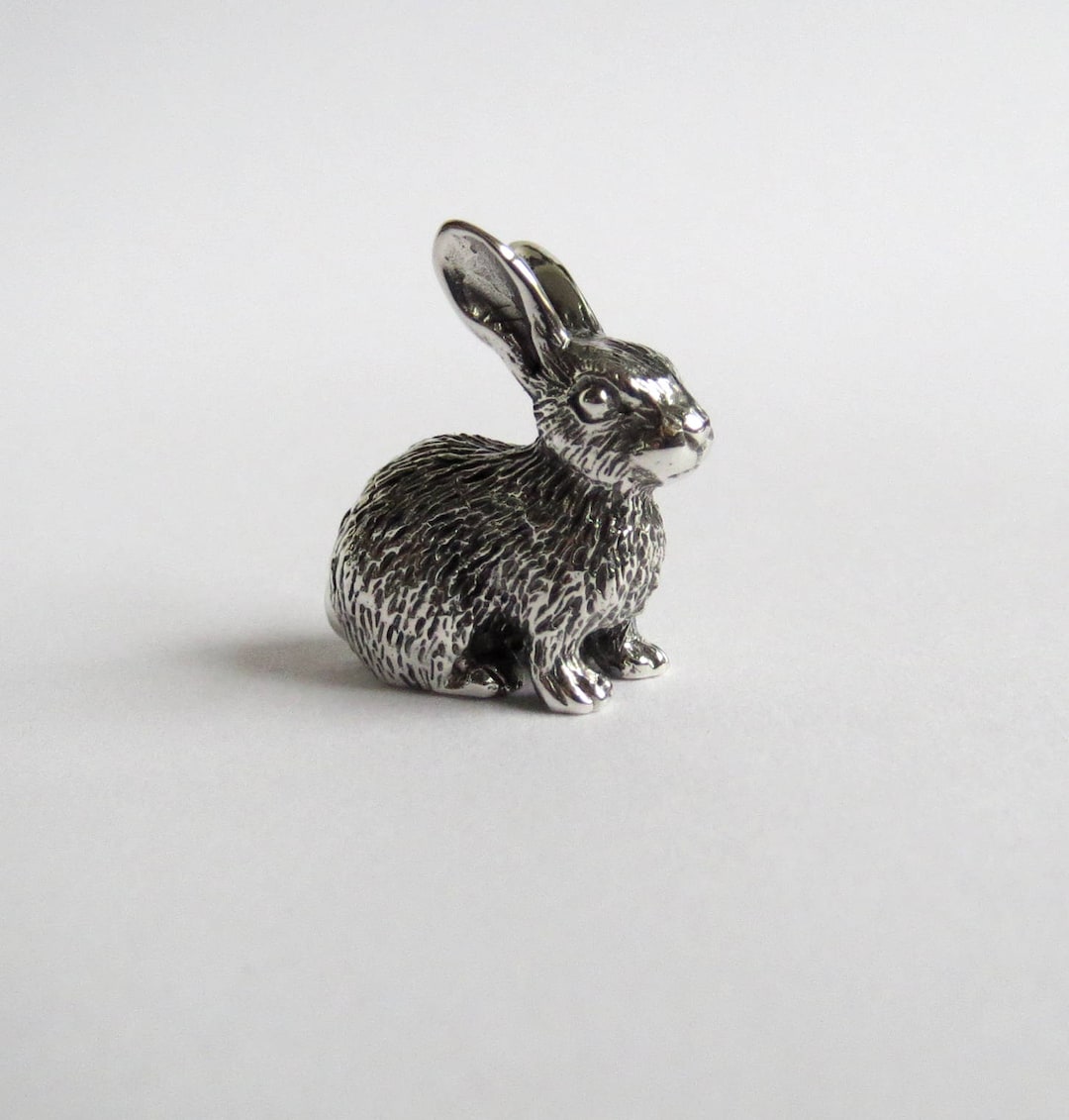 Rabbit Figurine, Solid Silver Gift - Etsy