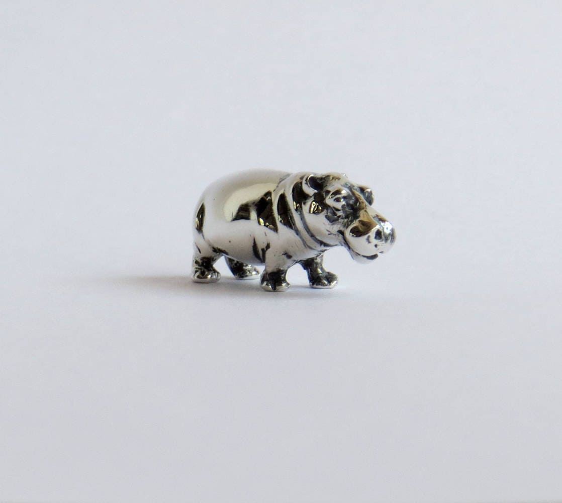 Hippo Solid Silver Figurine - Etsy