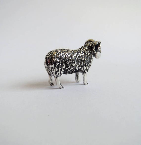 Art & Collectibles Collectibles sheep Silver ram figurine etna.com.pe