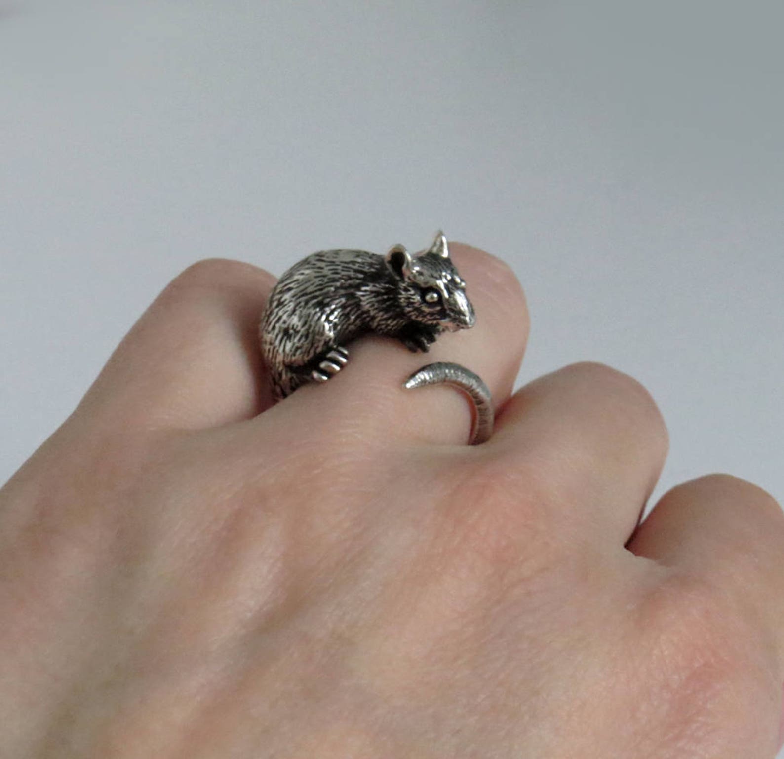 Silver Rat Ring | Etsy