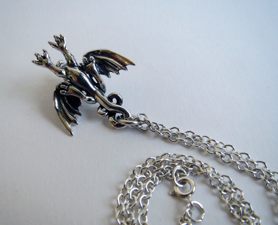 Celtic Medieval Dragon Pendant Solid Sterling Silver - Etsy