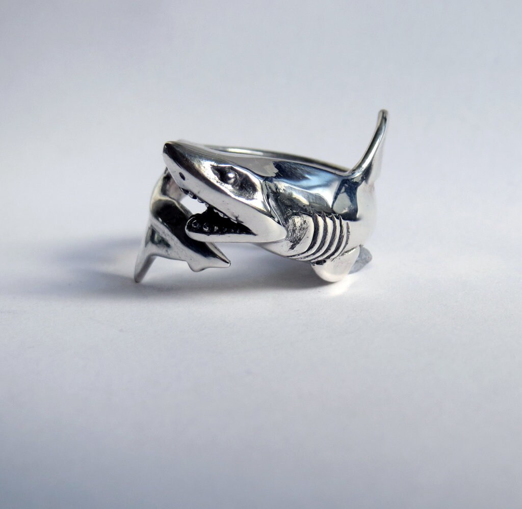 Shark Ring Silver - Etsy
